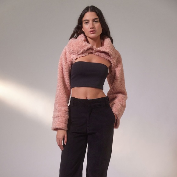 Urban Outfitters | Tops | Baby Pink Teddy Shrug | Poshmark